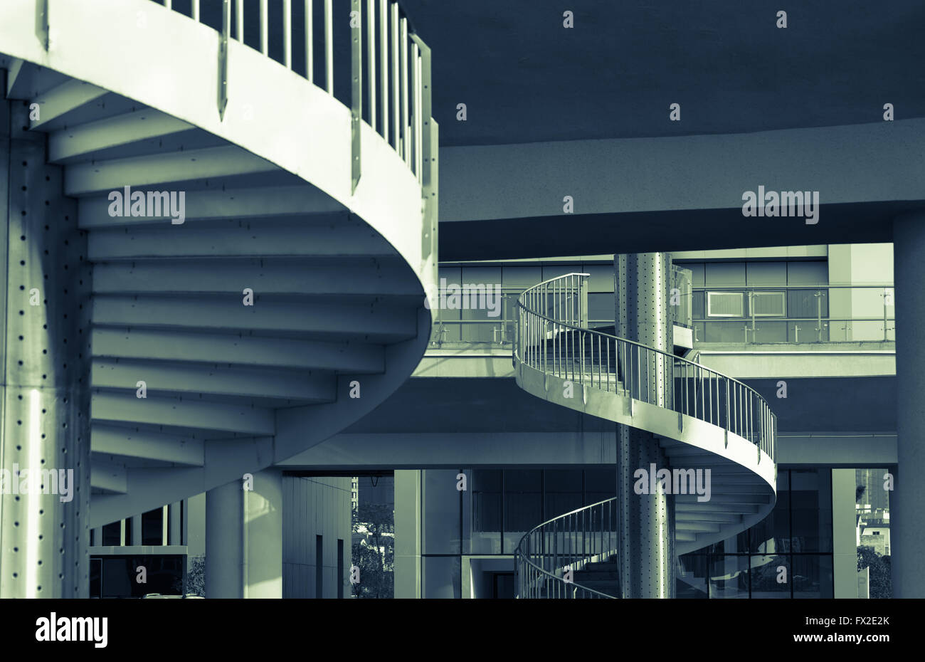 The local feature of the rotating staircase, black and white Stock ...