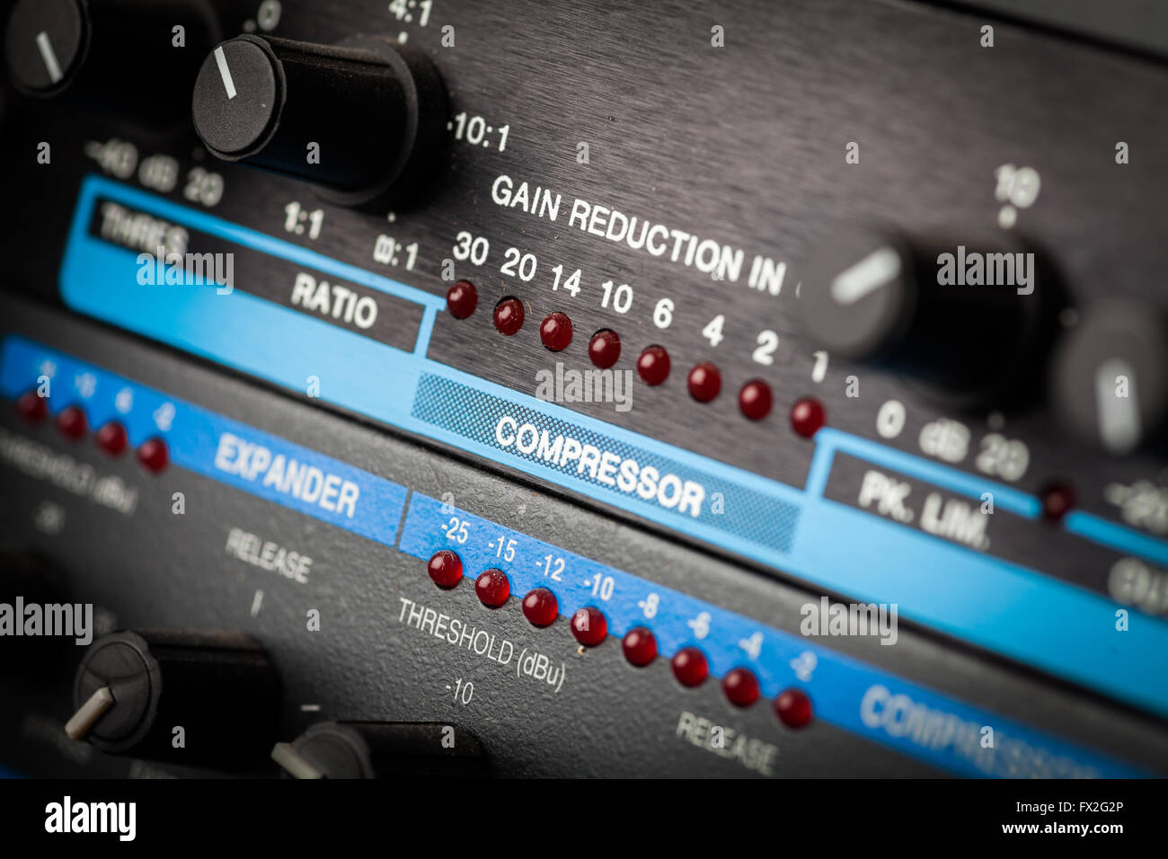Color image of many buttons in a sound recording studio Stock Photo - Alamy