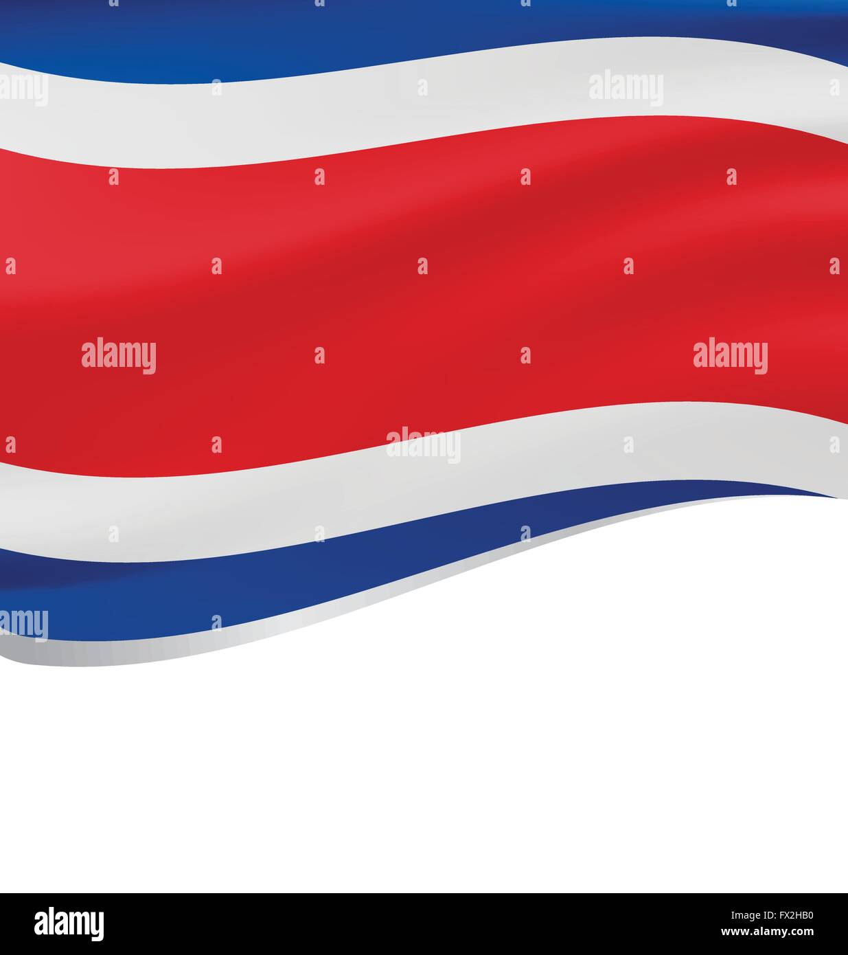 Waving flag of Costa Rica isolated on white background Stock Vector ...