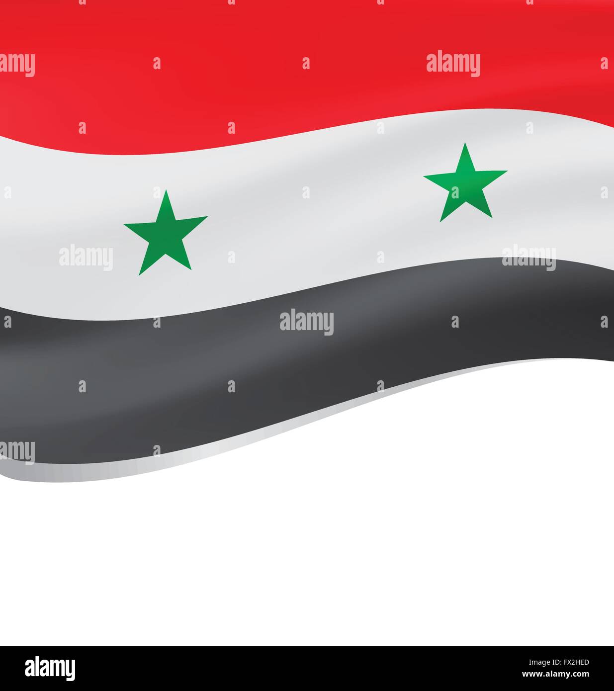 Waving flag of Syria isolated on white background Stock Vector Image ...