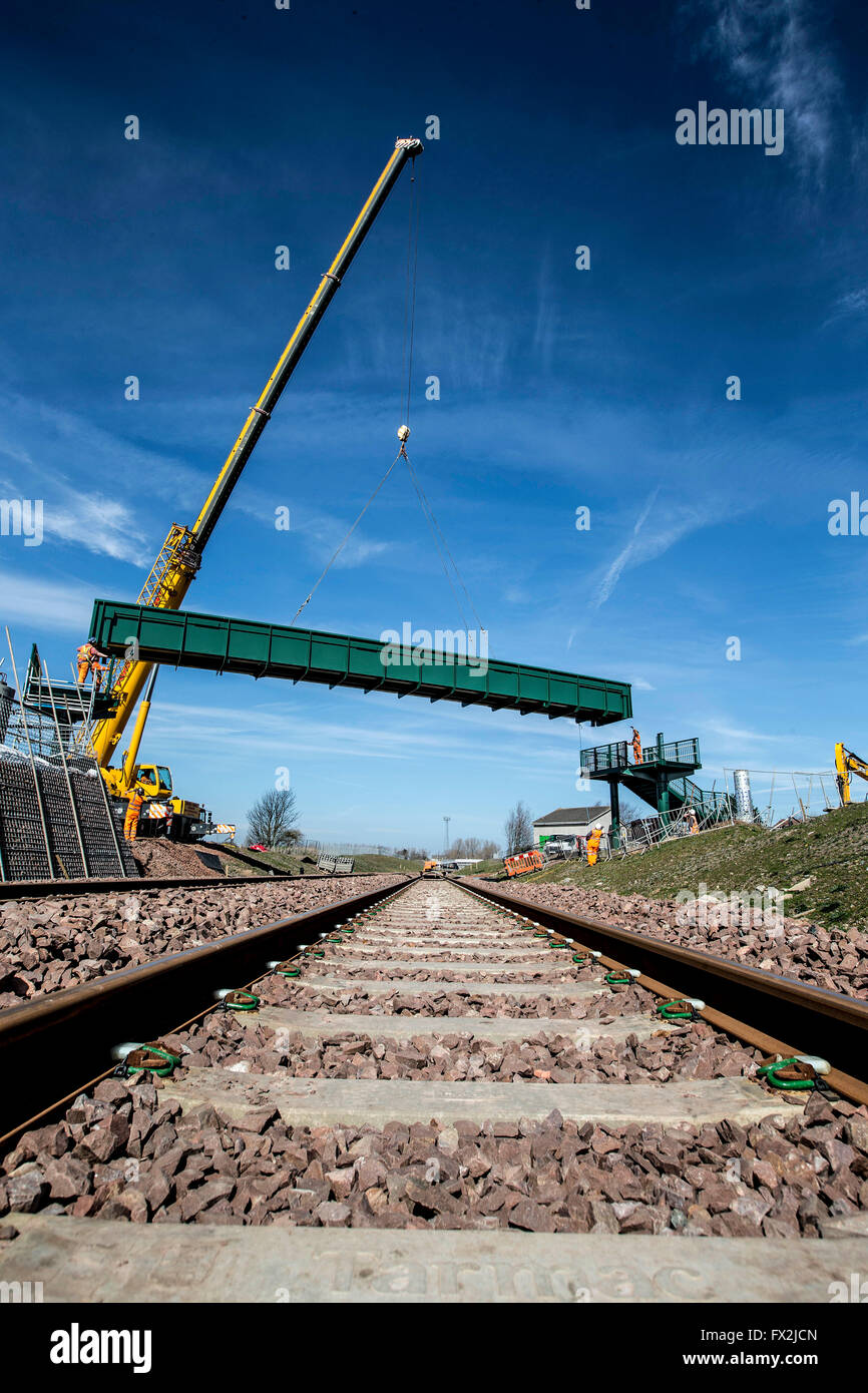 Bridge installation Borders Railway Construction Stock Photo - Alamy