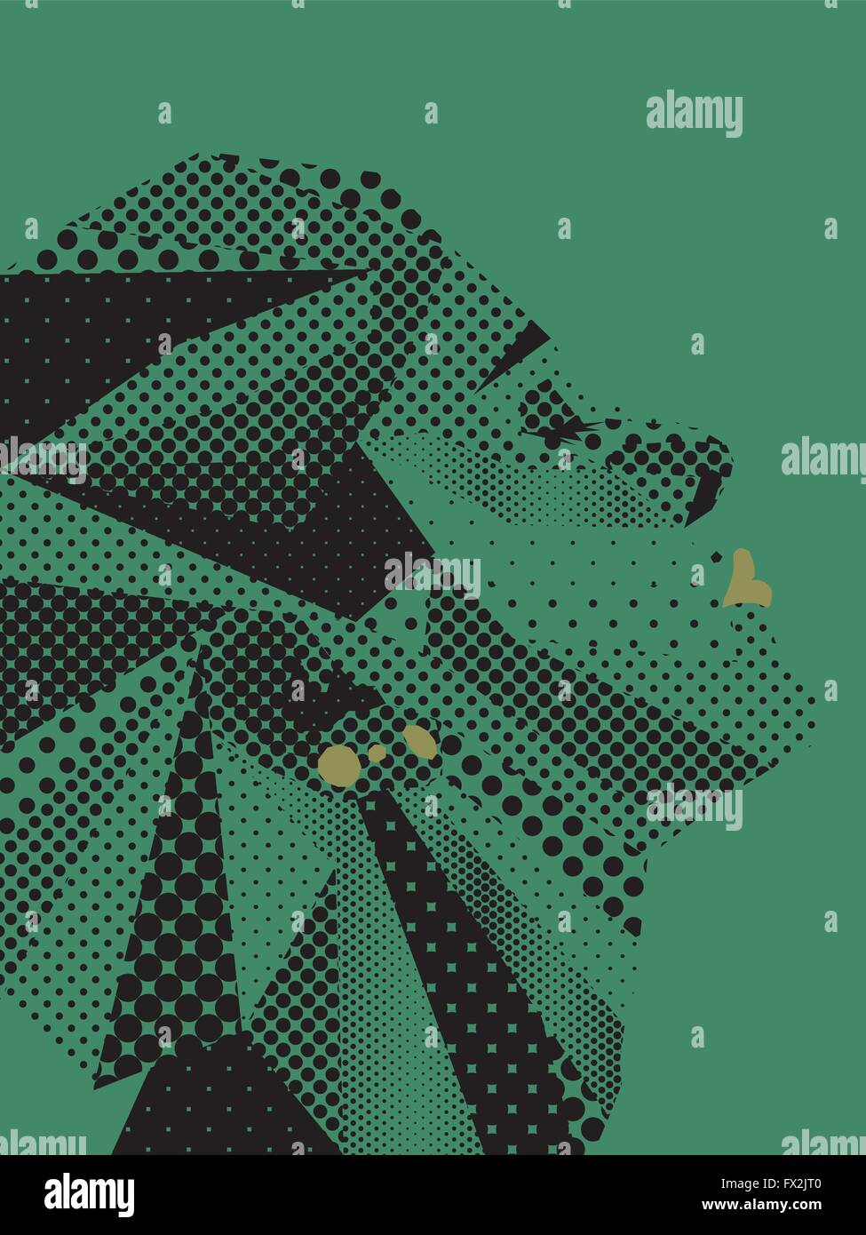 unusual abstract dotted side profile of a girl with closed eyes Stock ...