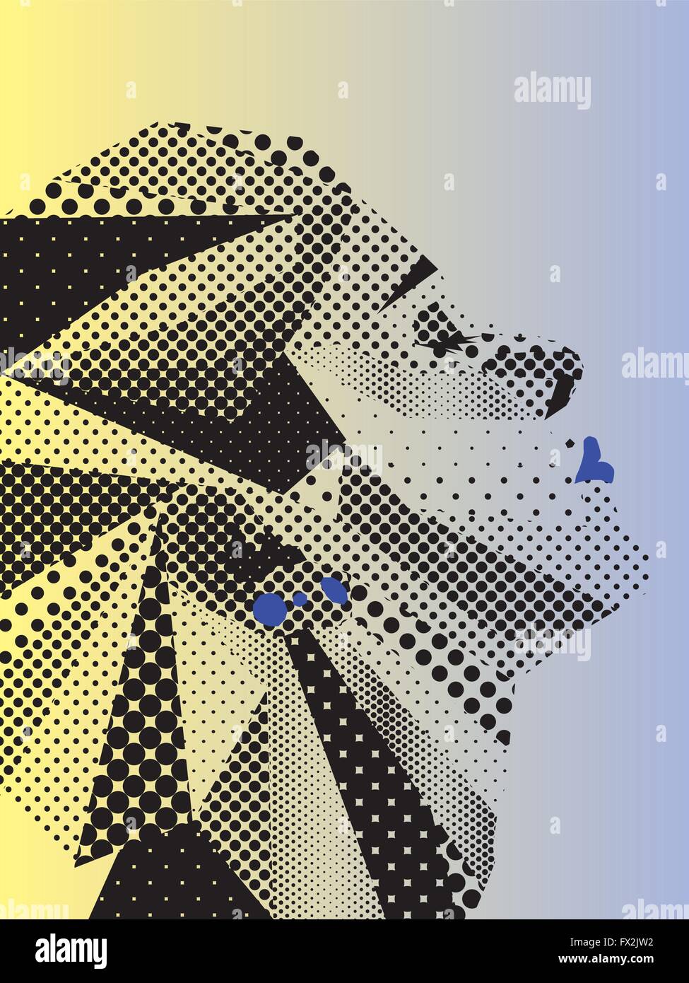 unusual abstract dotted side profile of a girl with closed eyes Stock ...