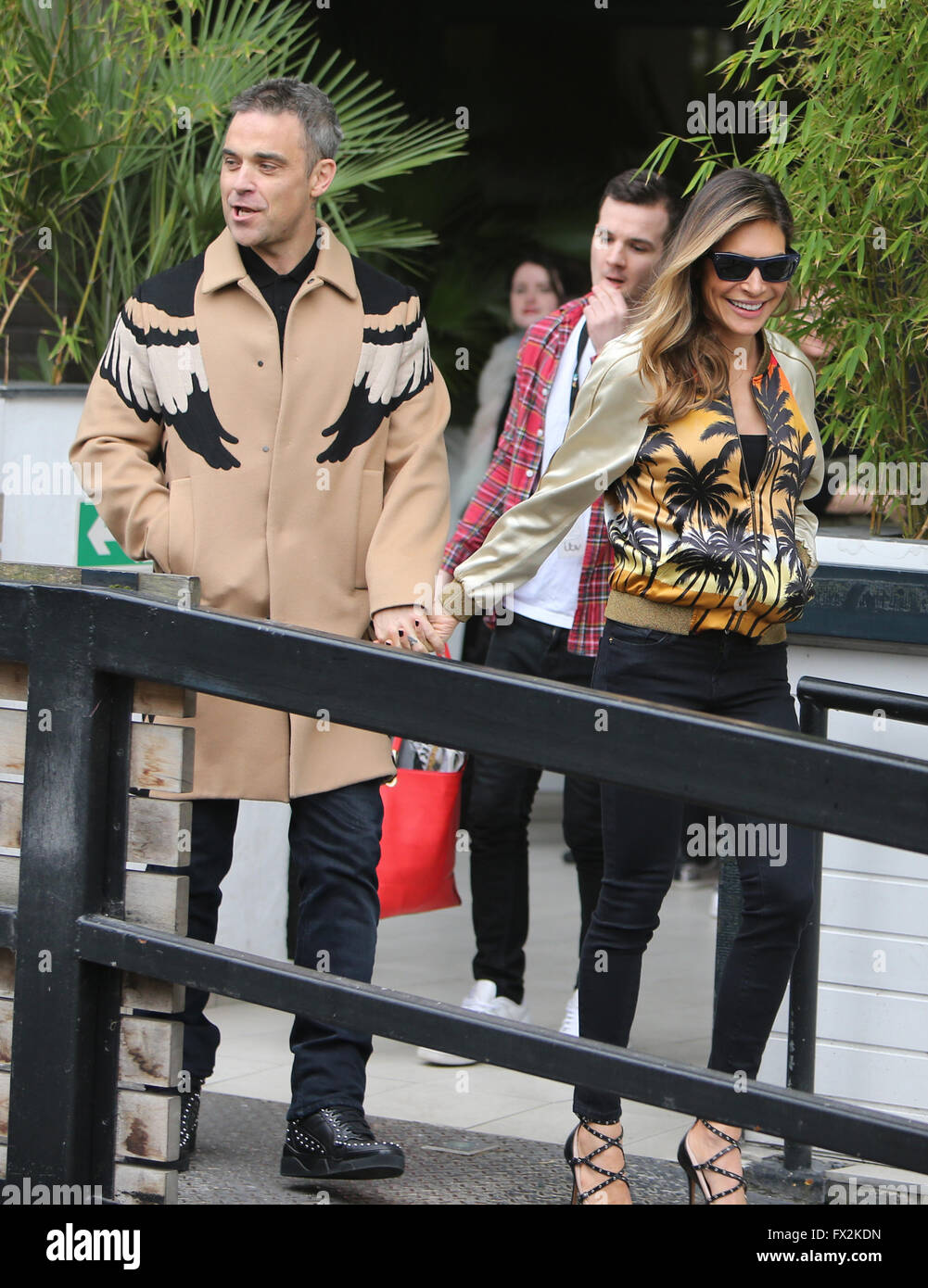 Robbie Williams and Adya Field outside ITV Studios Featuring: Robbie ...