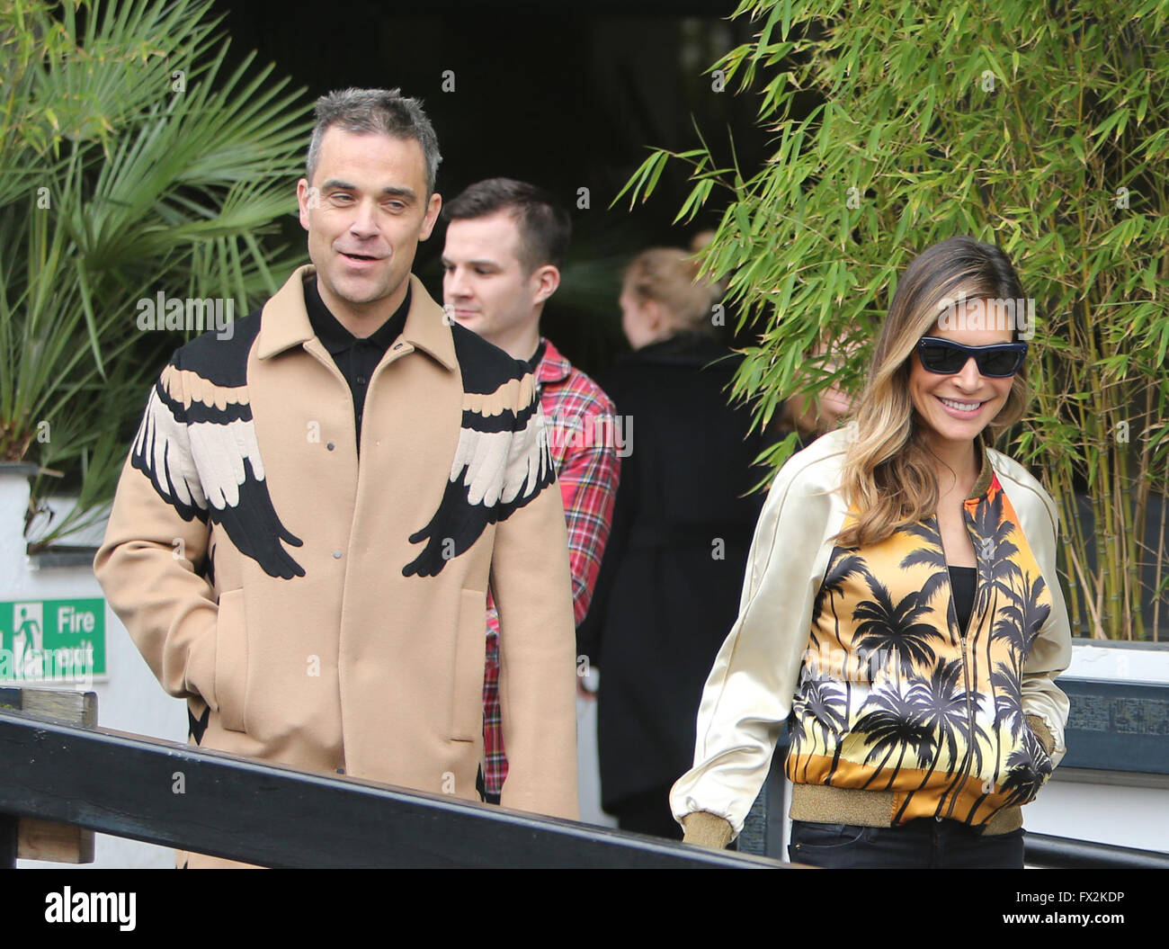 Robbie Williams and Adya Field outside ITV Studios Featuring: Robbie ...
