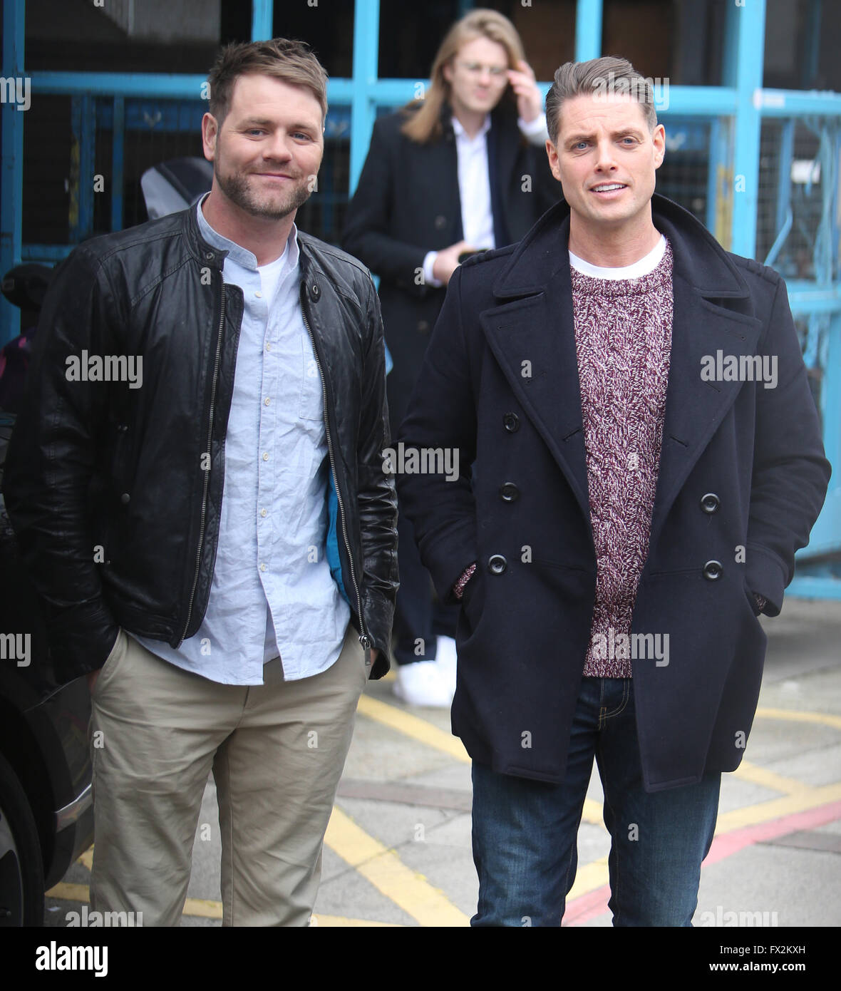 Brian McFadden and Keith Duffy outside ITV Studios Featuring: Brian McFadden, Keith Duffy Where ...