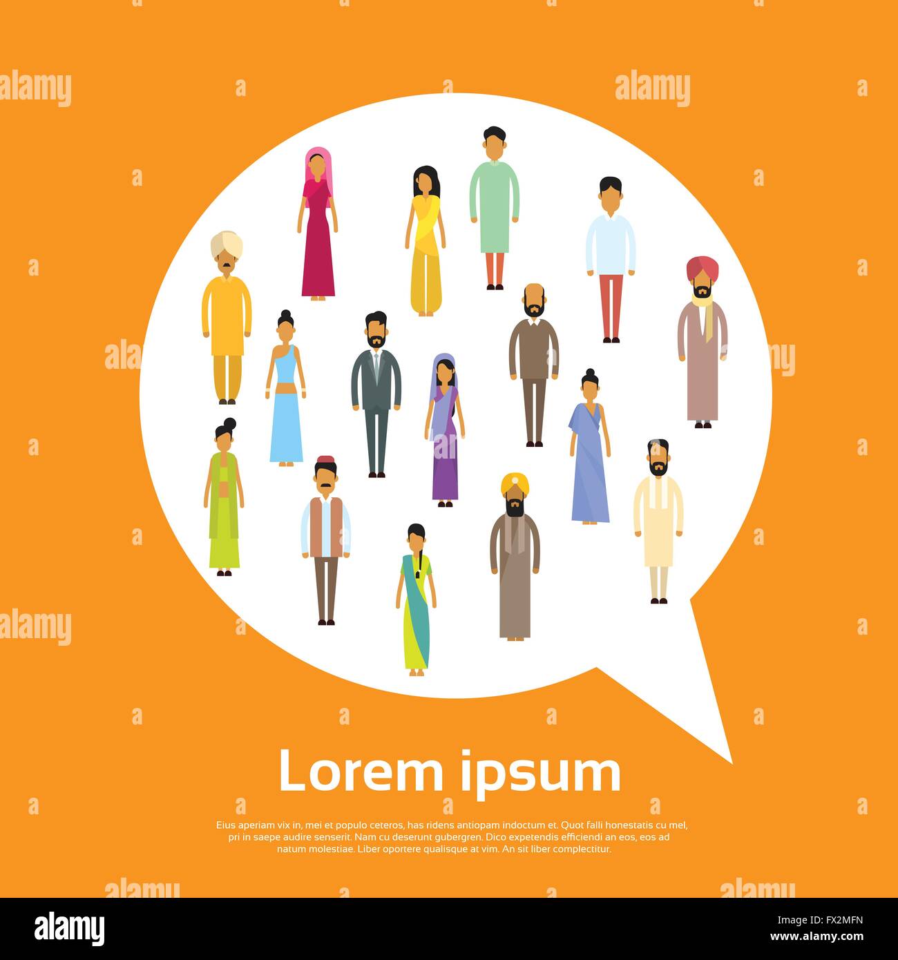 Indian Businesspeople Group Chat Bubble Shape Communication Concept ...