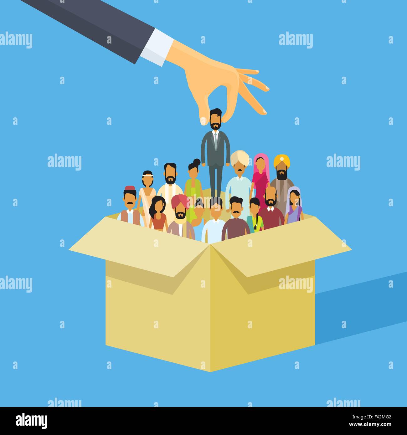 Indian Recruitment Hand Picking Business Person Candidate Box India ...