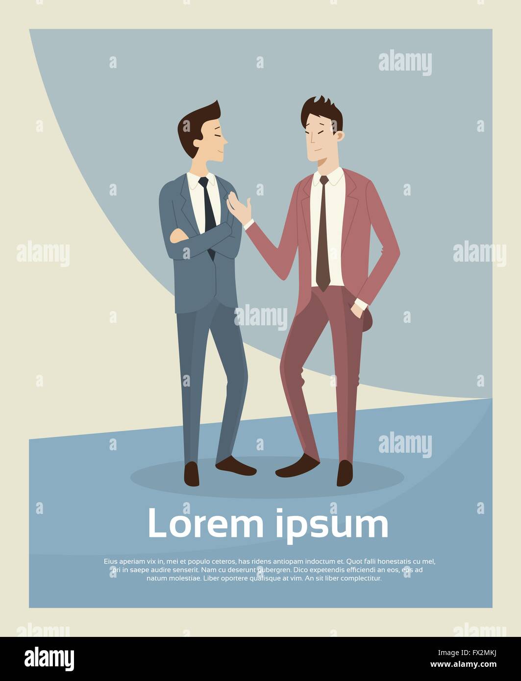 Asian Business People Talk Businessman Negotiation Retro Poster With ...