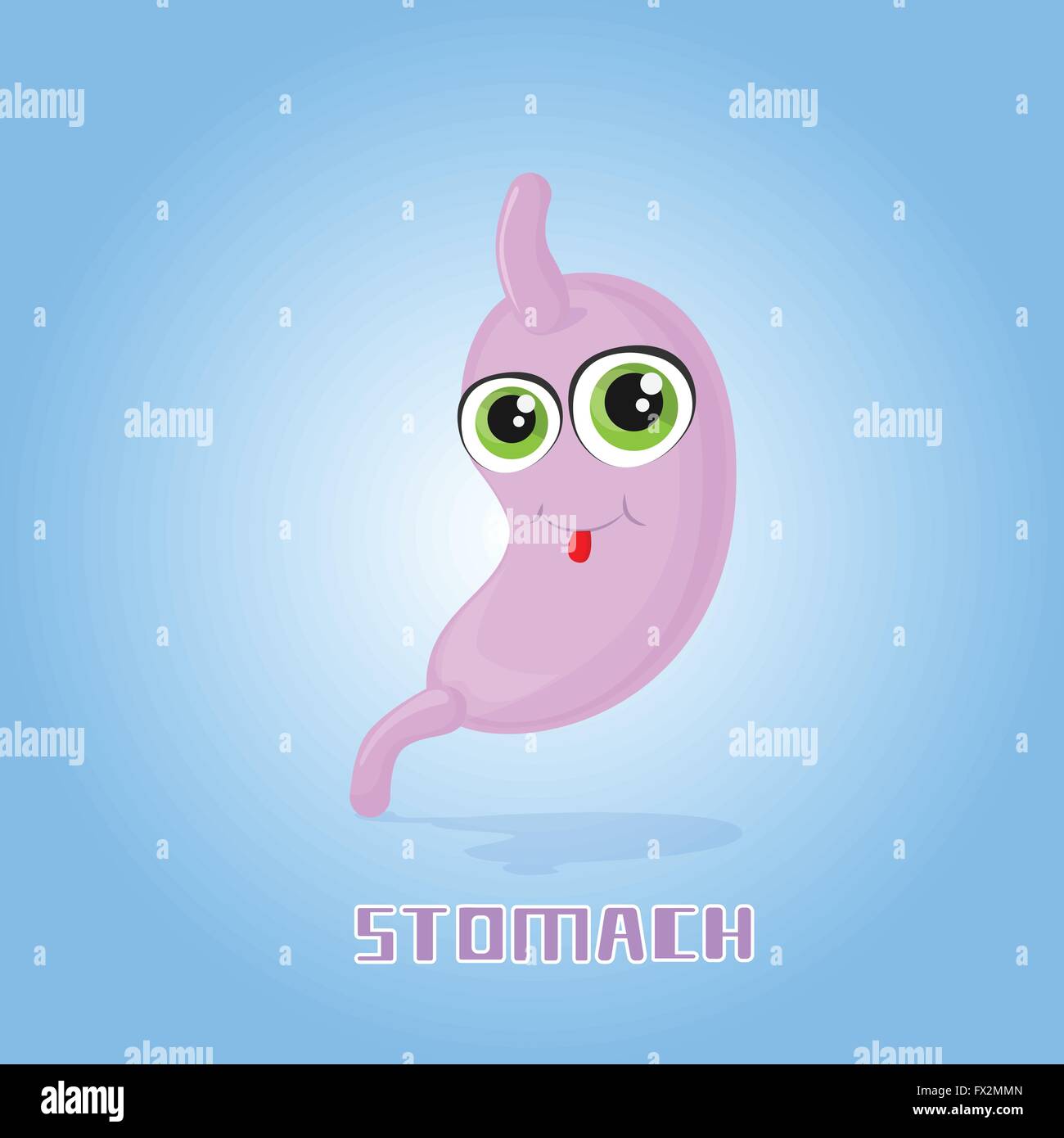 Stomach Smiling Cartoon Character Icon Banner Stock Vector Image & Art ...