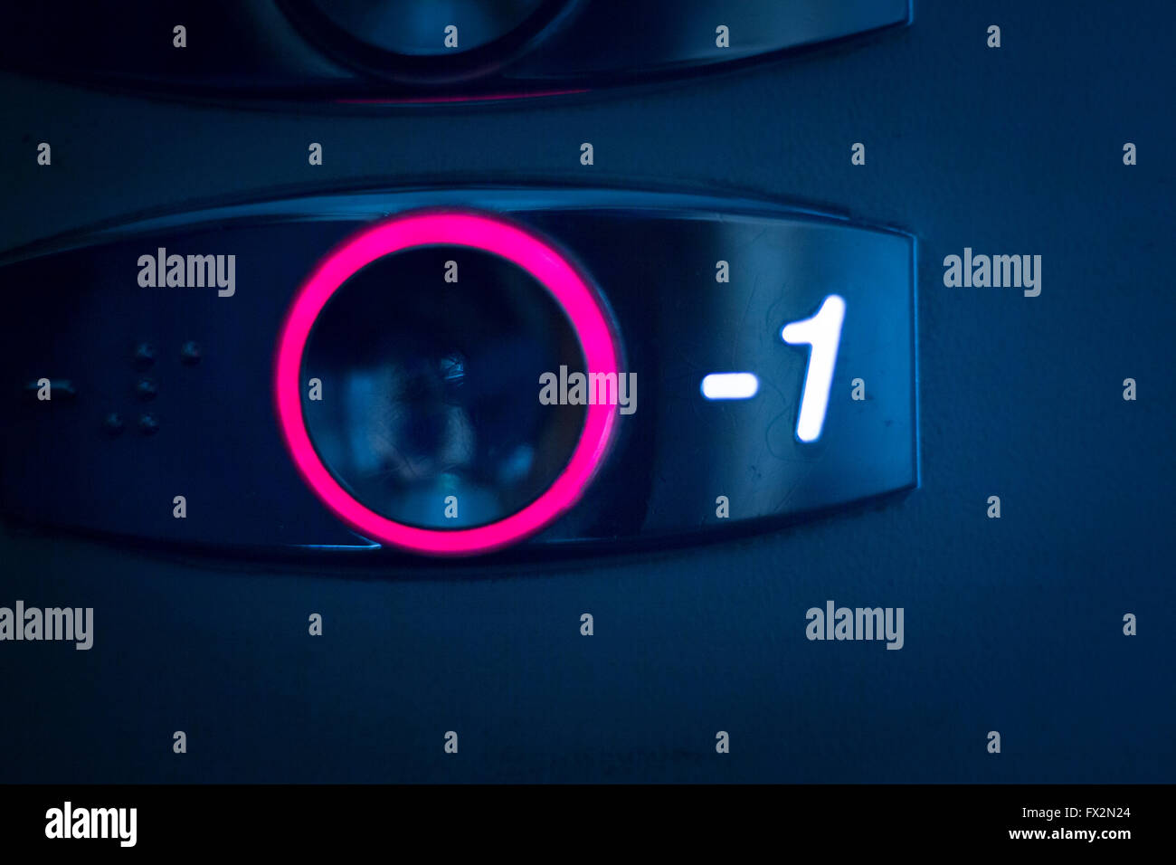 Elevator lift light buttons showing the numbers of floors Stock Photo ...