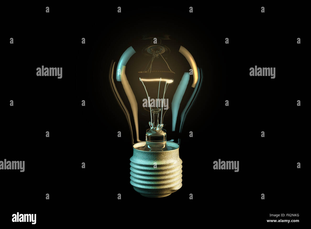 Digital illustration of lighting electric bulb Stock Photo - Alamy