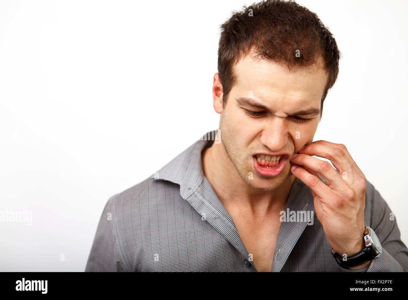 Teeth pain concept - man suffering from dental problems Stock Photo - Alamy