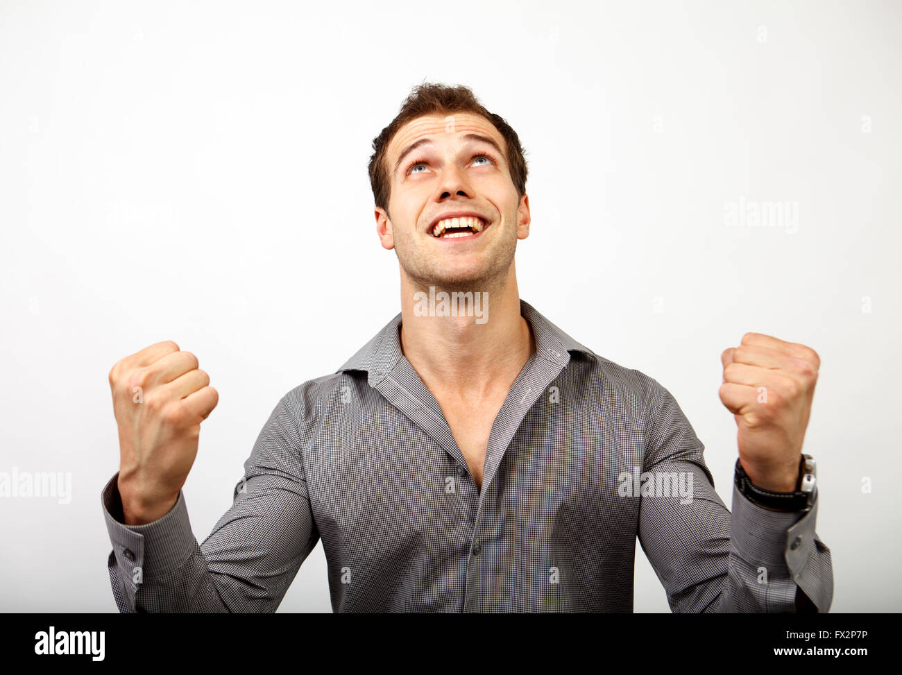 Excited male winner expressing victory and success. Successful business ... Excited male winner expressing victory and success. Successful business ...