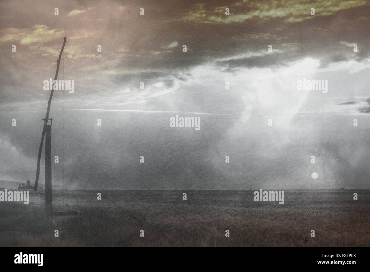 Rural landscape of romanian countryside field Stock Photo - Alamy