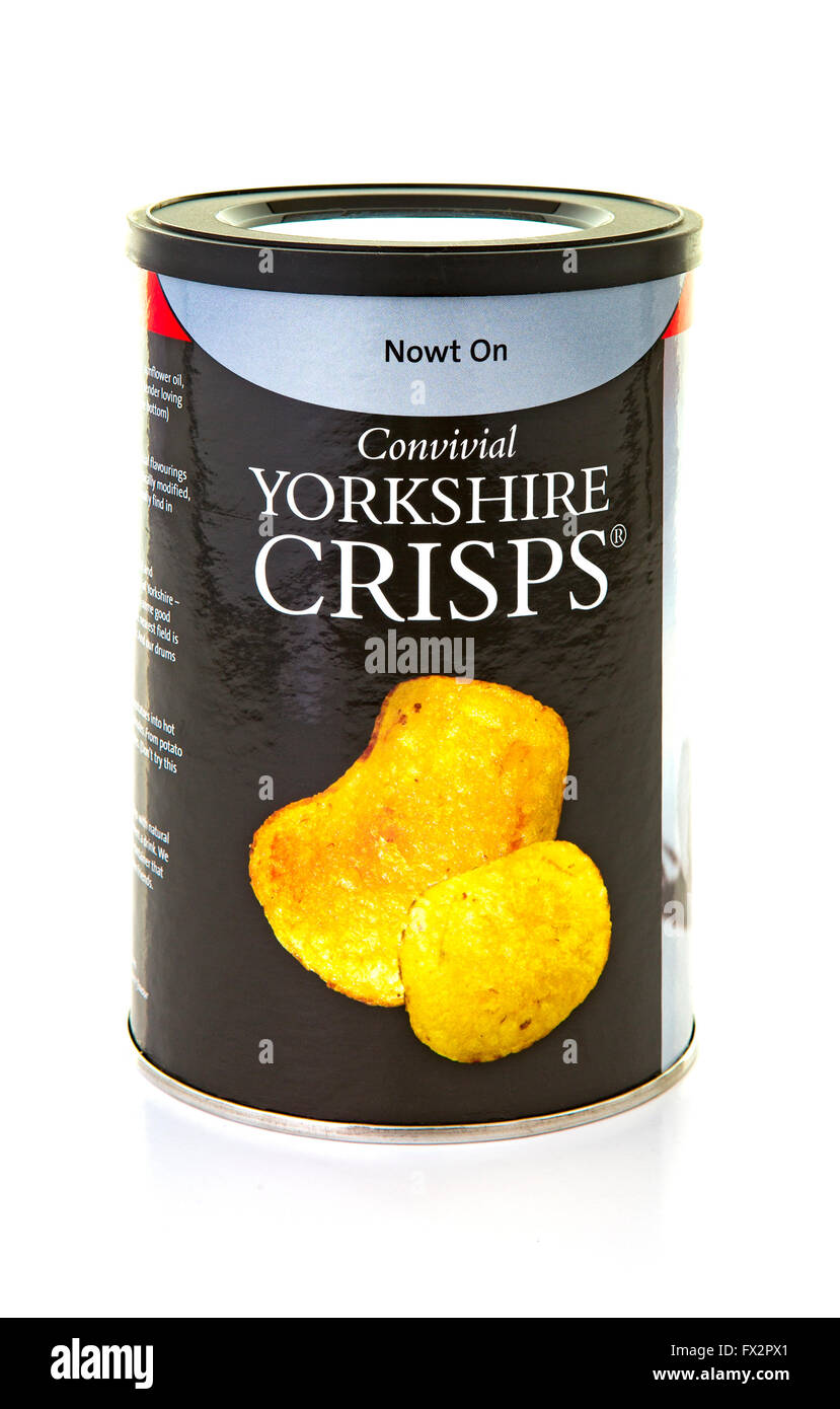 Convivial Hand Cooked Yorkshire Crisps on a white background Stock ...