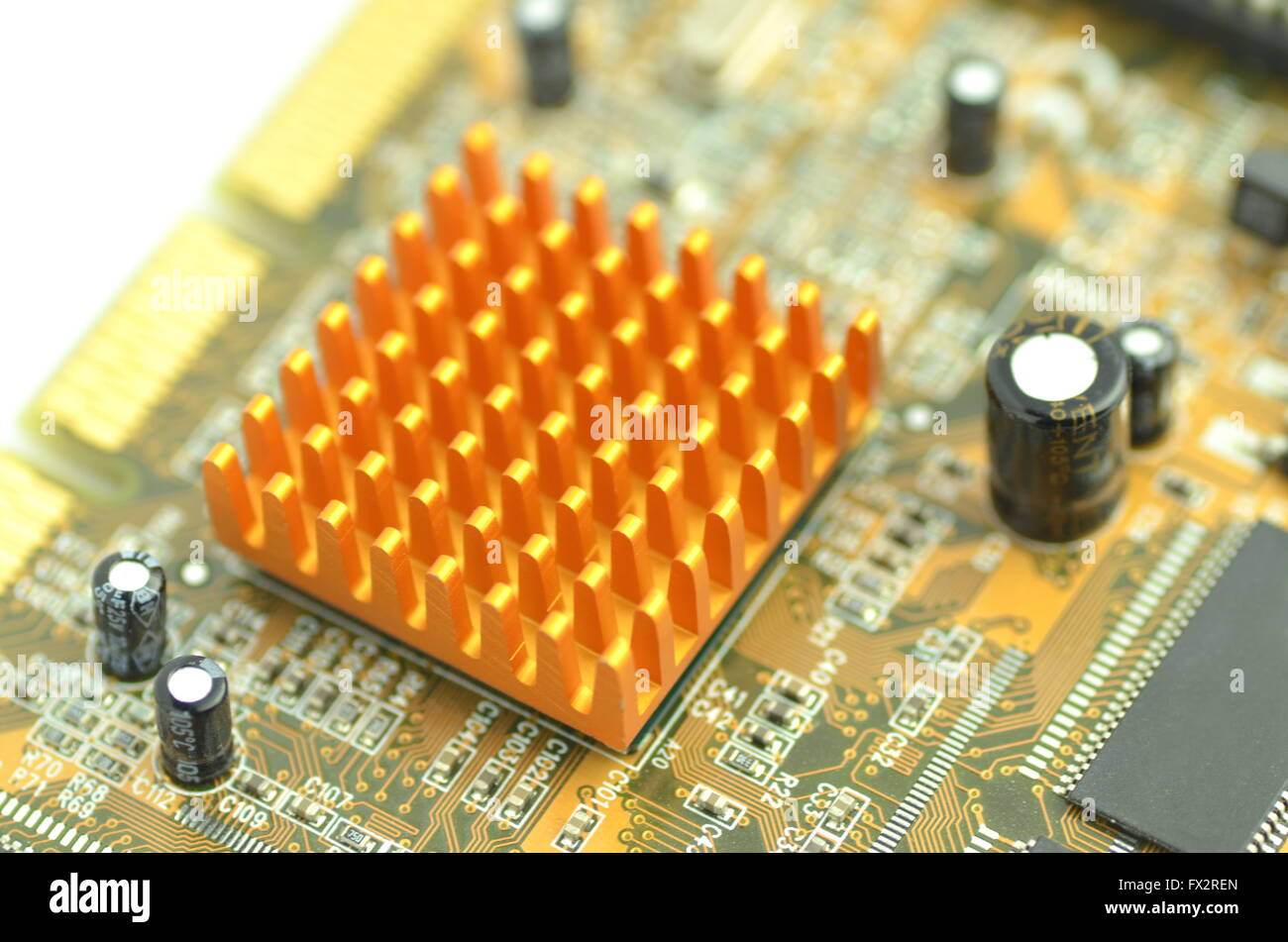 Closeup of electronic circuit board, inside of computer Stock Photo - Alamy