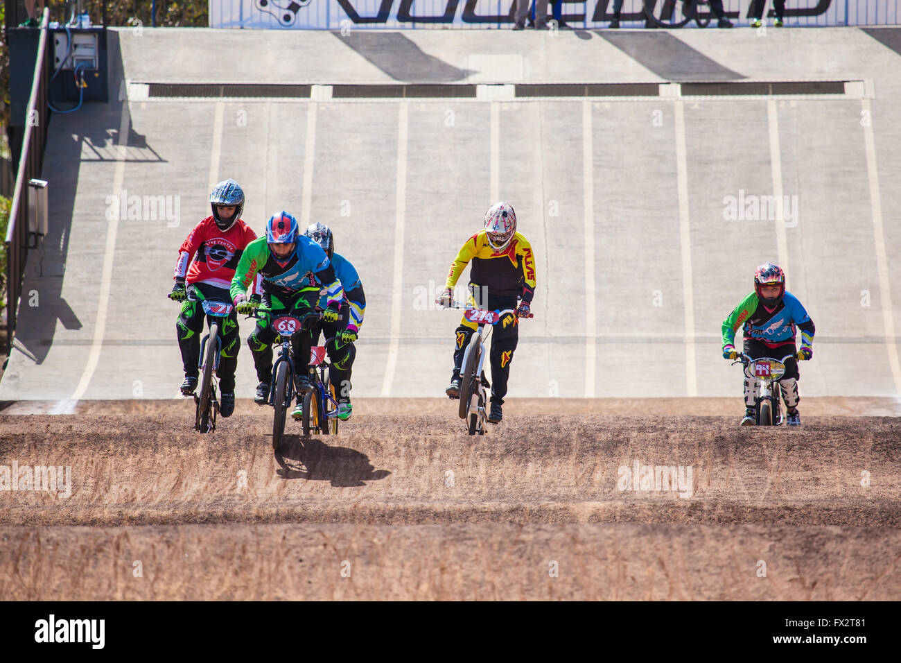 bmx riders in a competition Stock Photo - Alamy