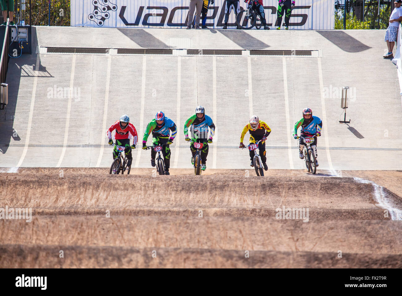 bmx riders in a competition Stock Photo - Alamy