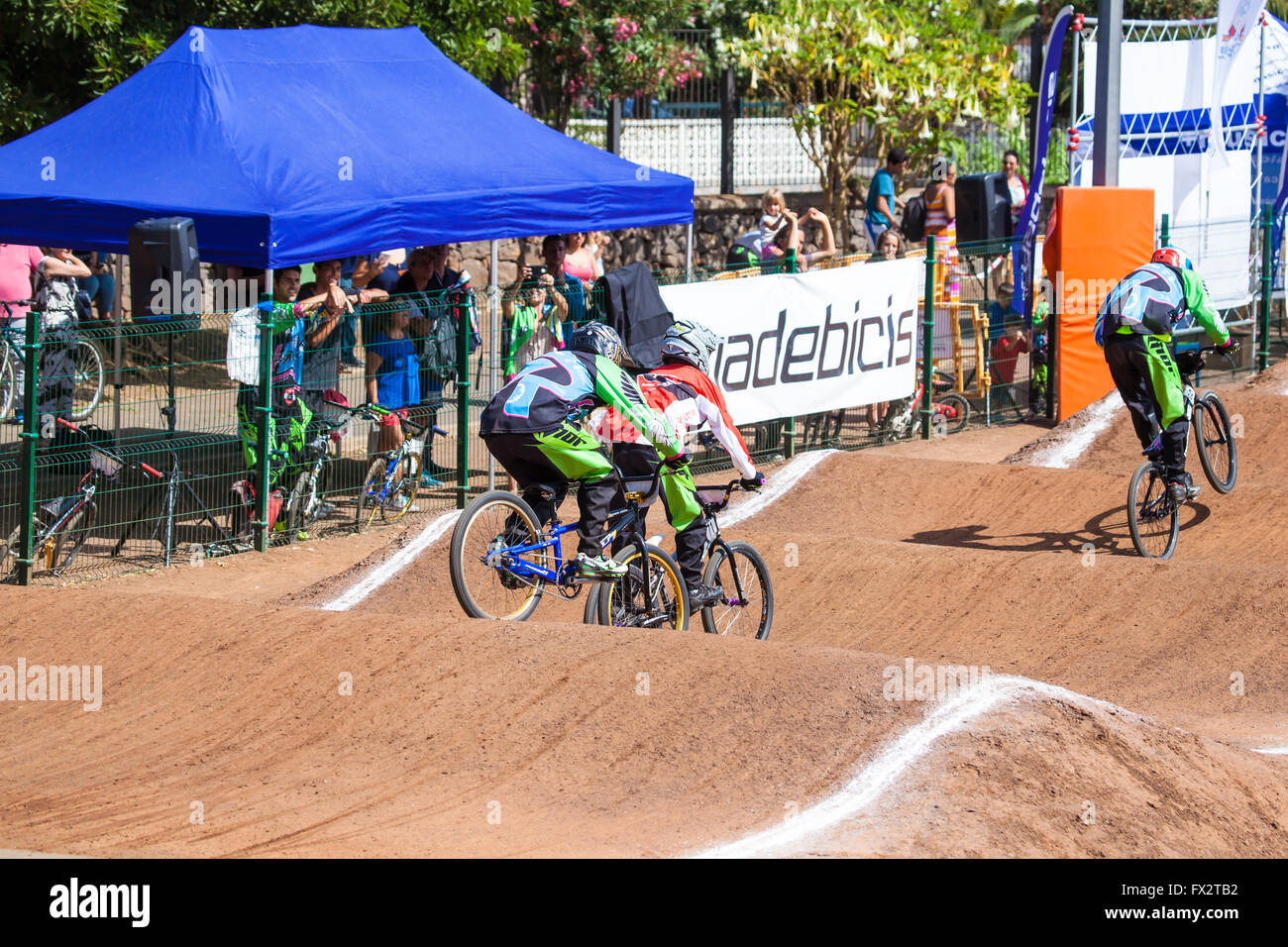 bmx riders in a competition Stock Photo - Alamy