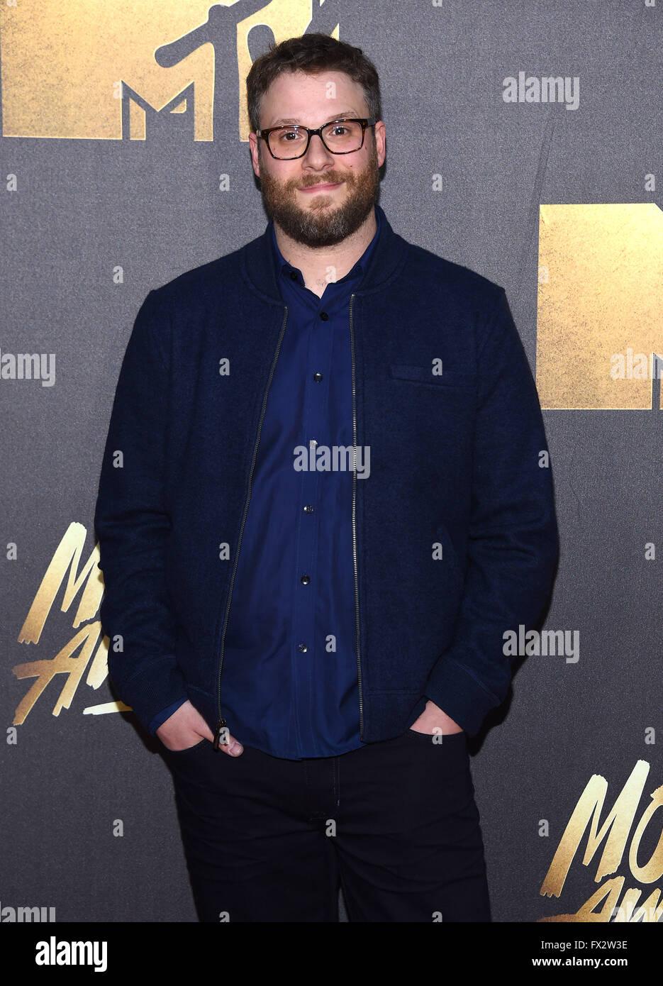 Burbank, California, USA. 9th Apr, 2016. Seth Rogen arrives for the Mtv ...