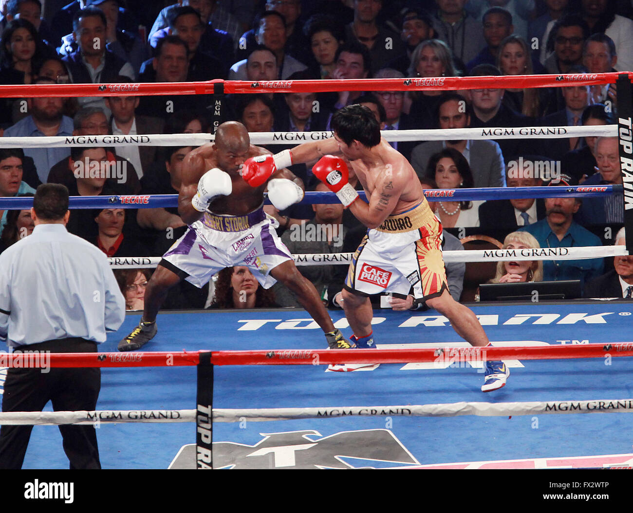 Las Vegas, Nevada, USA. 10th Apr, 2016. Boxer Manny Pacquioa defeats ...