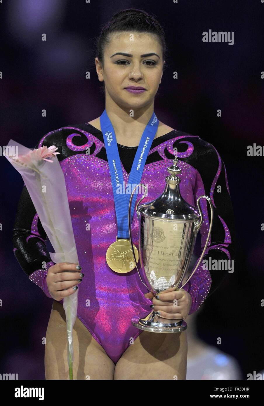 Liverpool, UK. 9th April, 2016. Claudia Fragapane with the gold medal ...