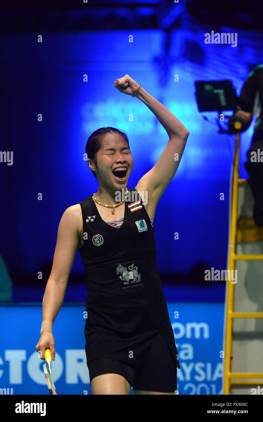 Kuala Lumpur, Malaysia. 10th Apr, 2016. Ratchanok Intanon of Thailand ...