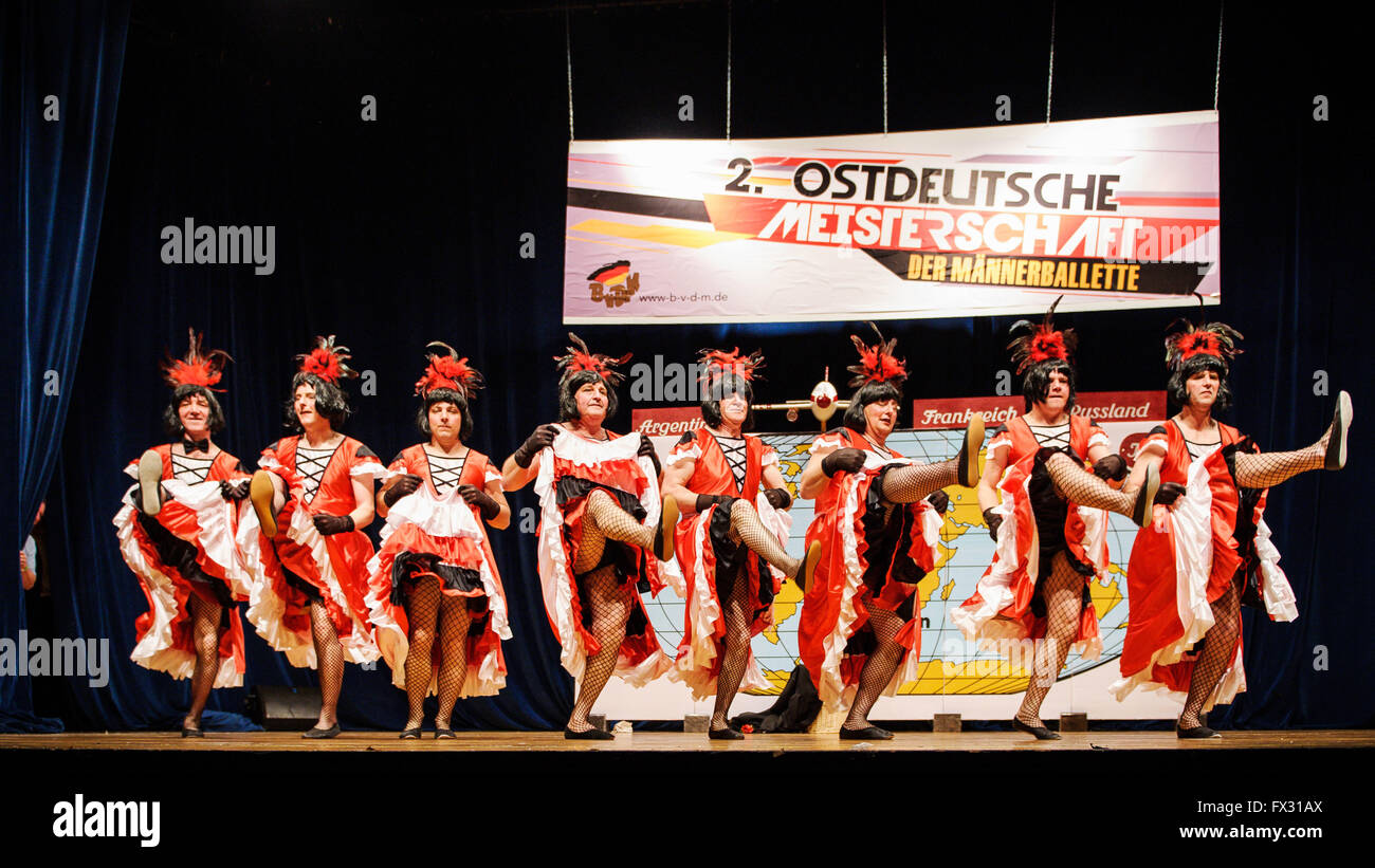 Brandenburg, Germany. 09th Apr, 2016. The men's ballet ensemble ...
