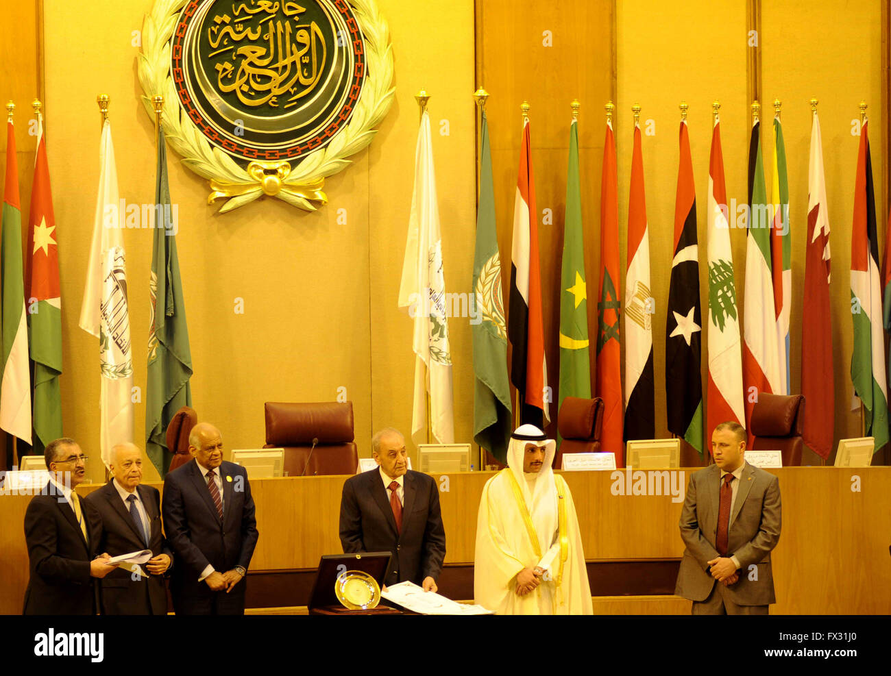 Cairo, Egypt. 10th Apr, 2016. Heads of parliament for Arab countries ...