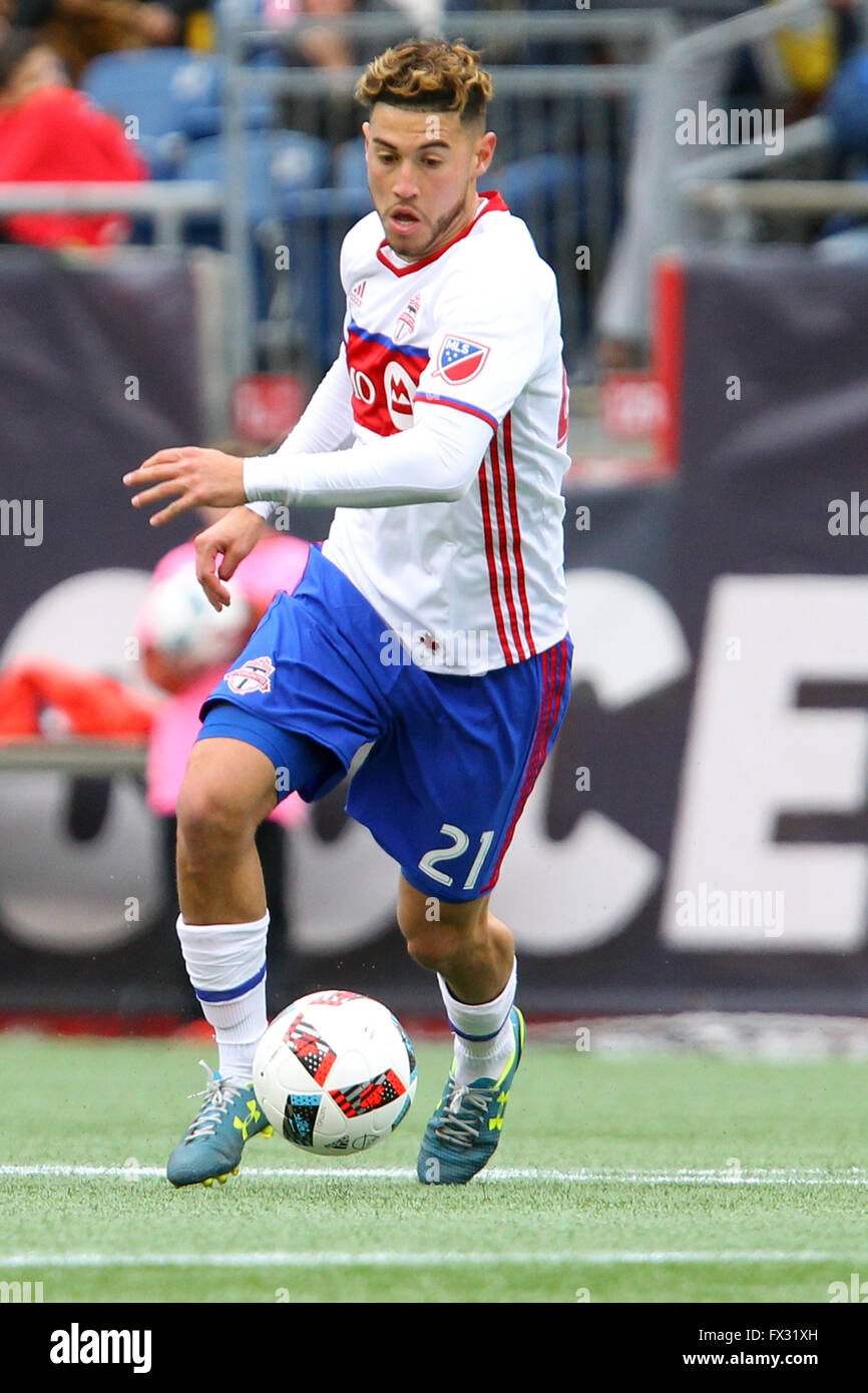 April 9, 2016; Foxborough, MA, USA; Toronto FC midfielder Jonathan ...