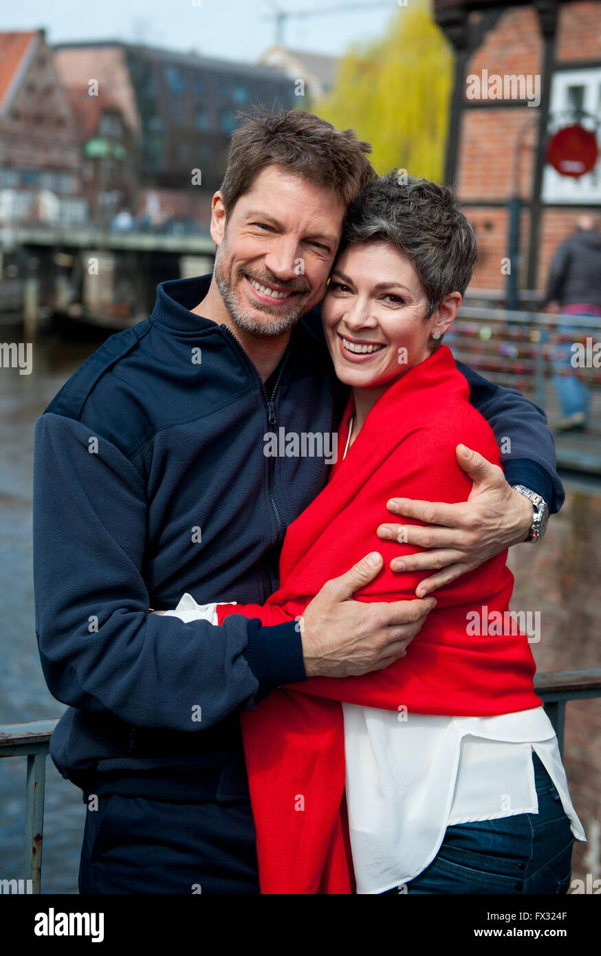 Lueneburg, Germany. 10th Apr, 2016. Actors Mickey Hardt (L) as Mathis ...