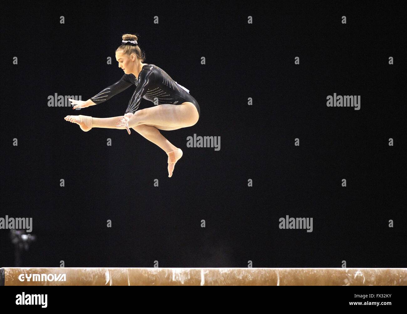 Liverpool, UK. 10th April, 2016. Rebecca Tunney. Beam. Womens Artistic ...