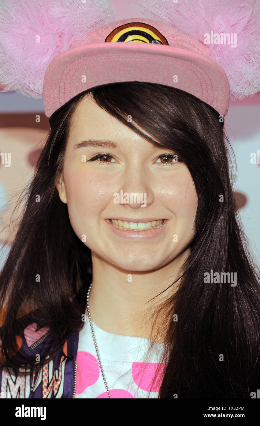 Munich, Germany. 10th Apr, 2016. German singer Jamie-Lee Kriewitz poses ...