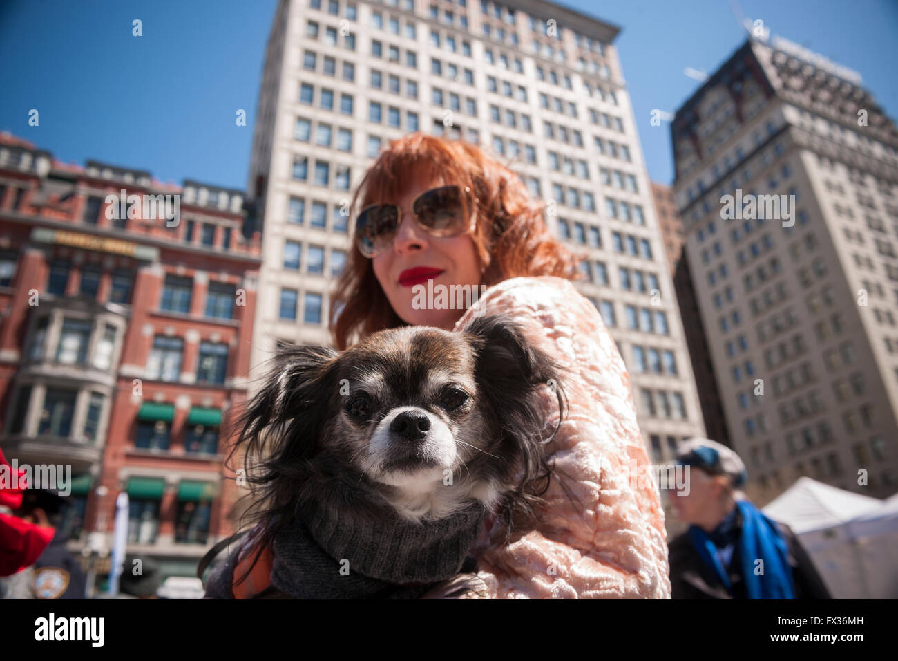 New York, USA. 10th April, 2016. Fashion designer Anna Tagliabue with ...