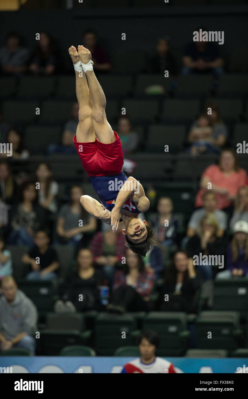 April 10, 2016: Gymnast Carlos Edriel Yulo from the Philippines ...