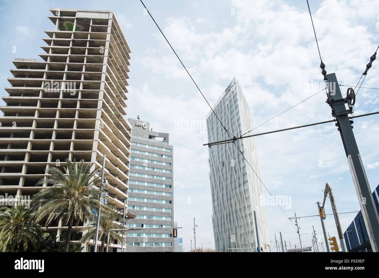 Telefonica building (Telefonica Headquarters) in the Diagonal mar ...