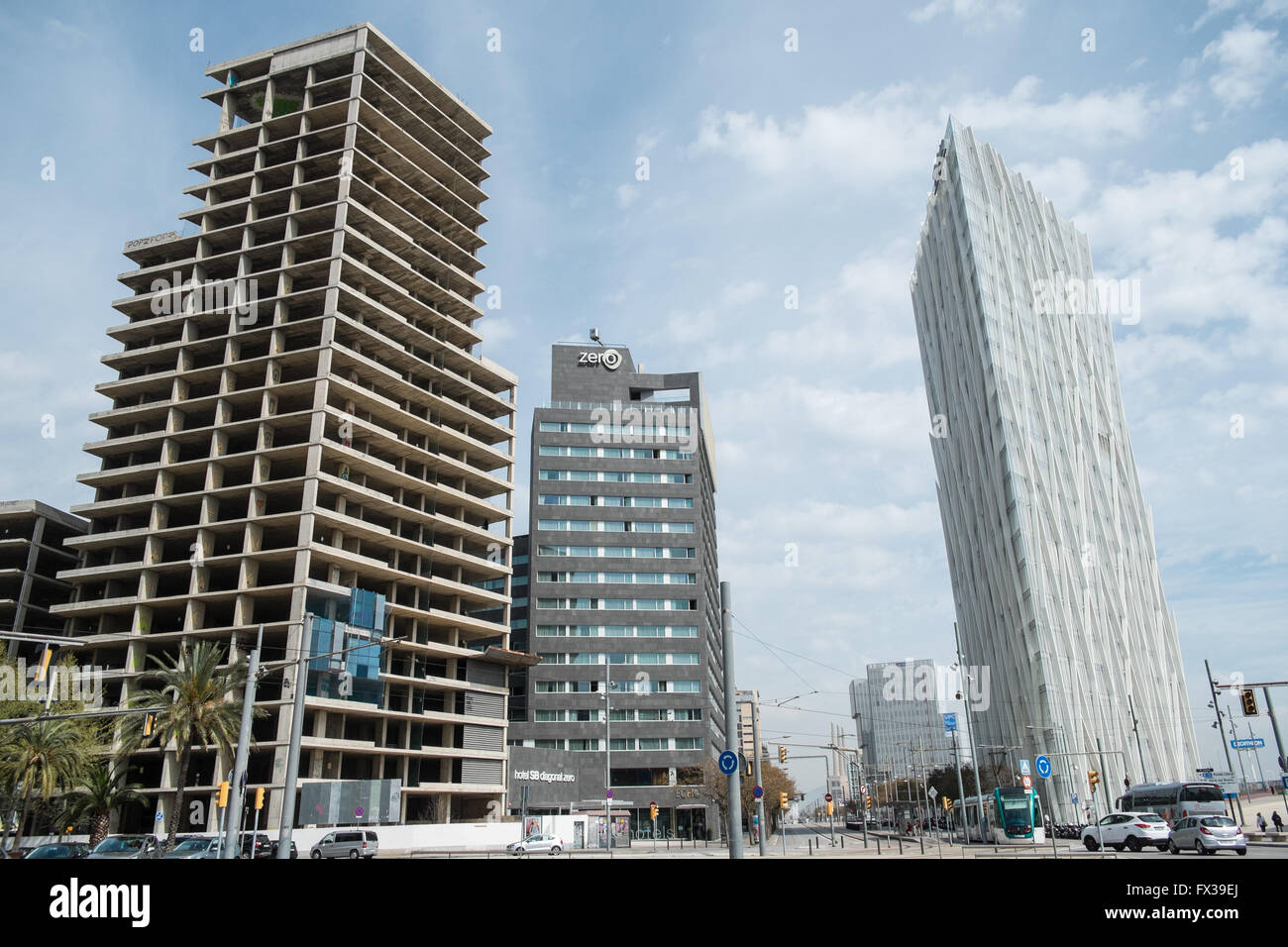 Telefonica building (Telefonica Headquarters) in the Diagonal mar ...