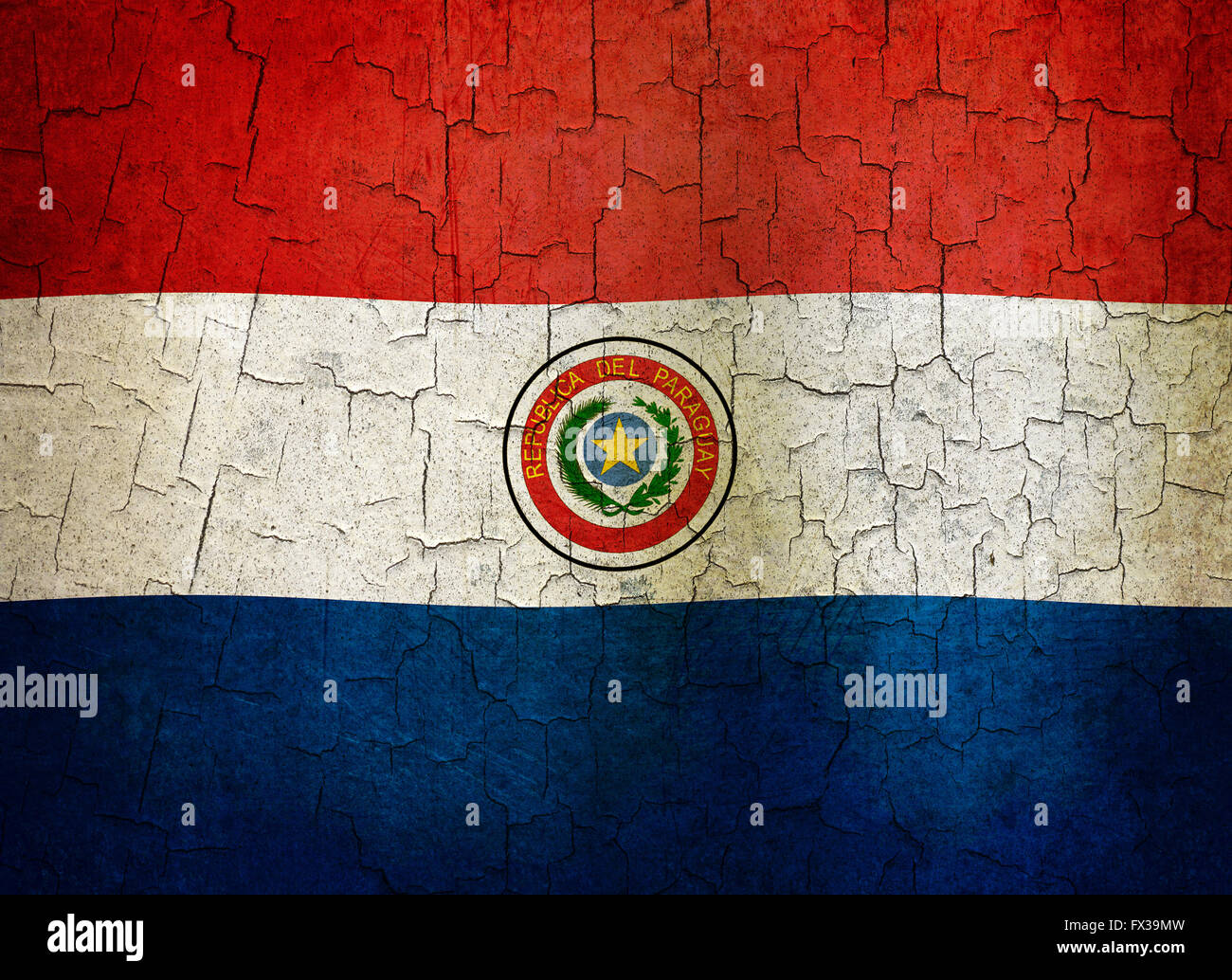 Paraguayan flag on an old cracked wall Stock Photo - Alamy