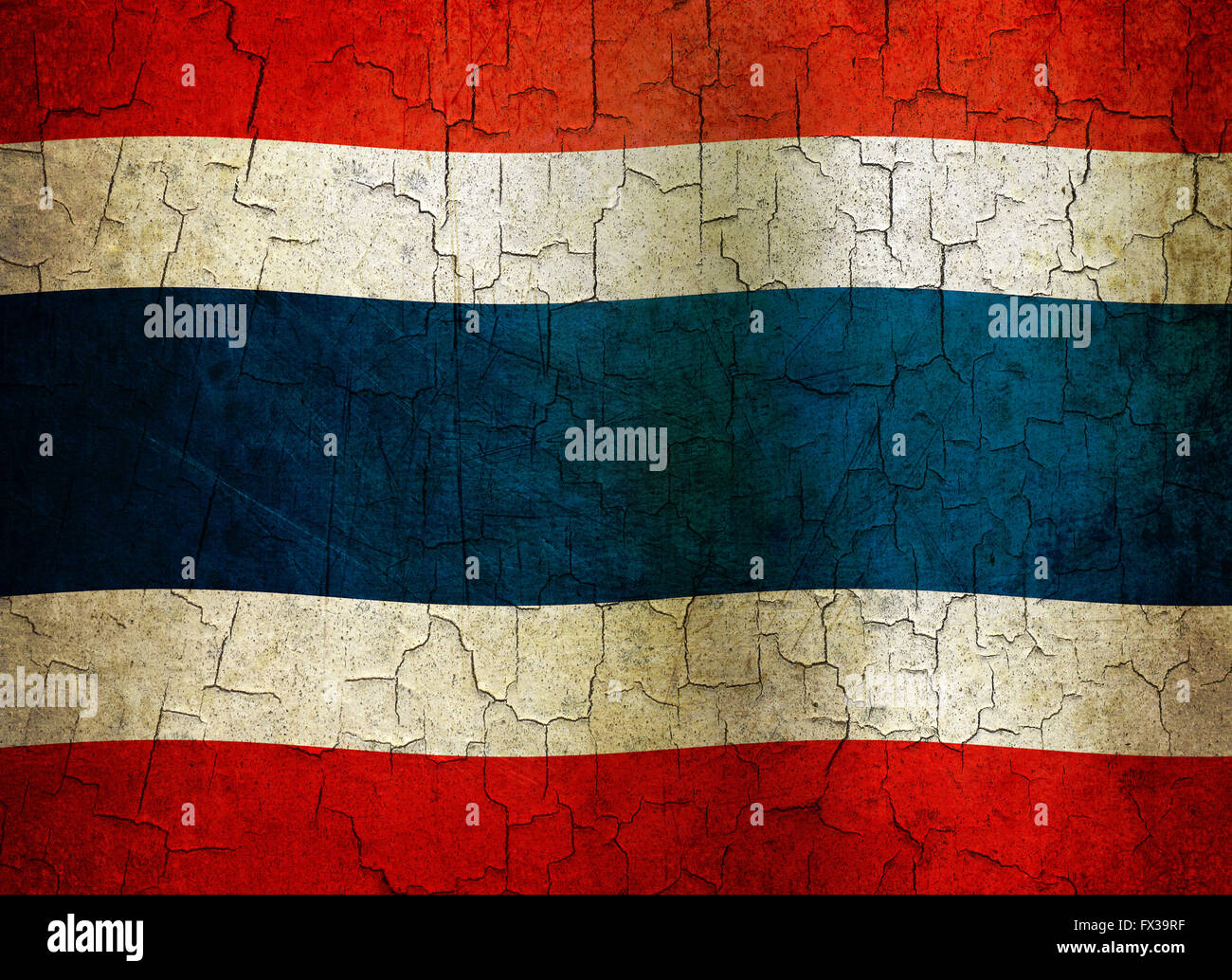 Thailand flag on an old cracked wall Stock Photo - Alamy