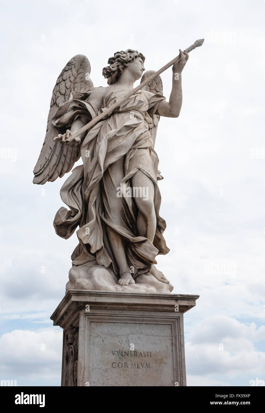 Angel with the Lance statue on Ponte Sant'Angelo (Saint Angelo Bridge ...