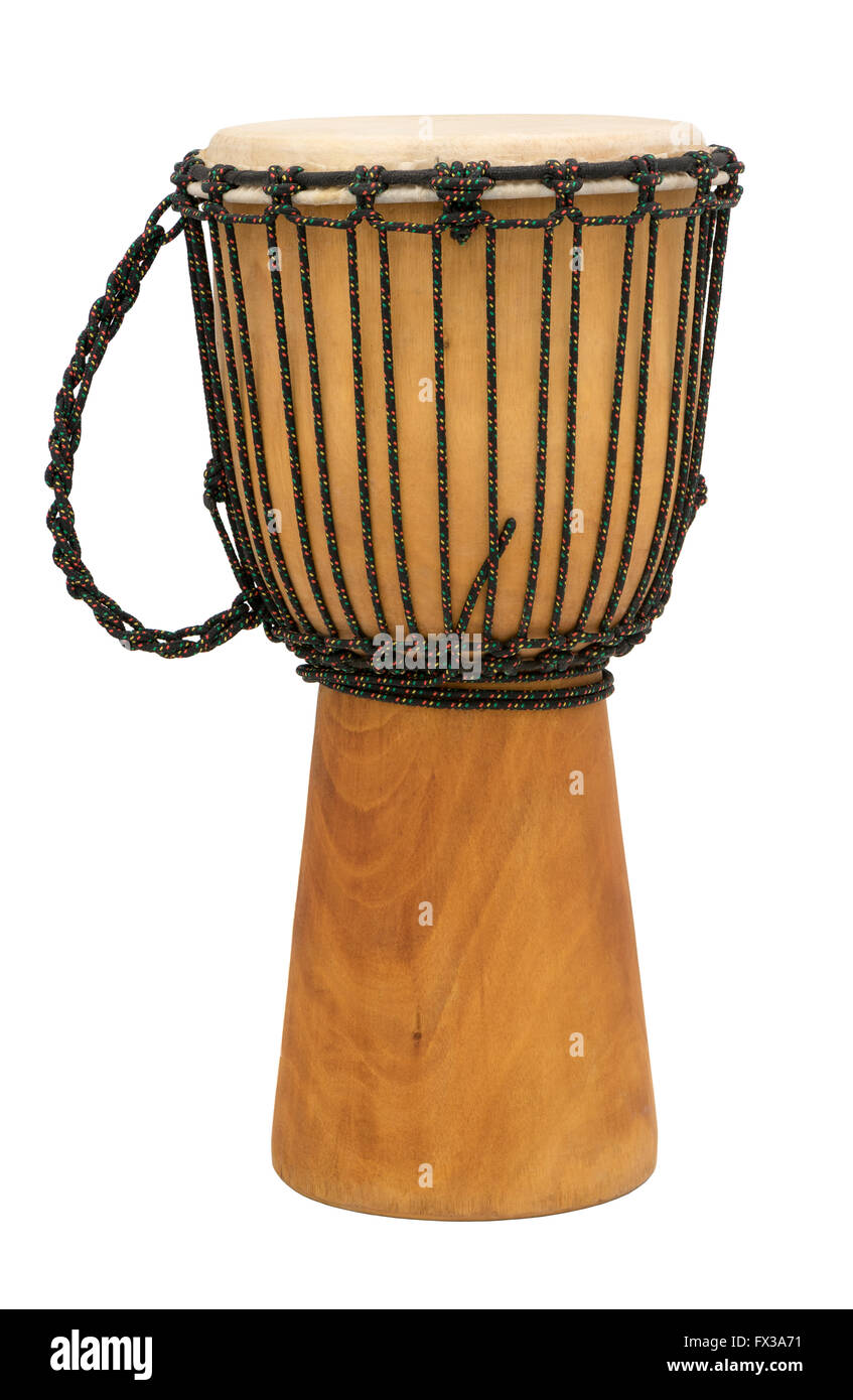 African Djembe Drum Isolated Over White Background Stock Photo - Alamy