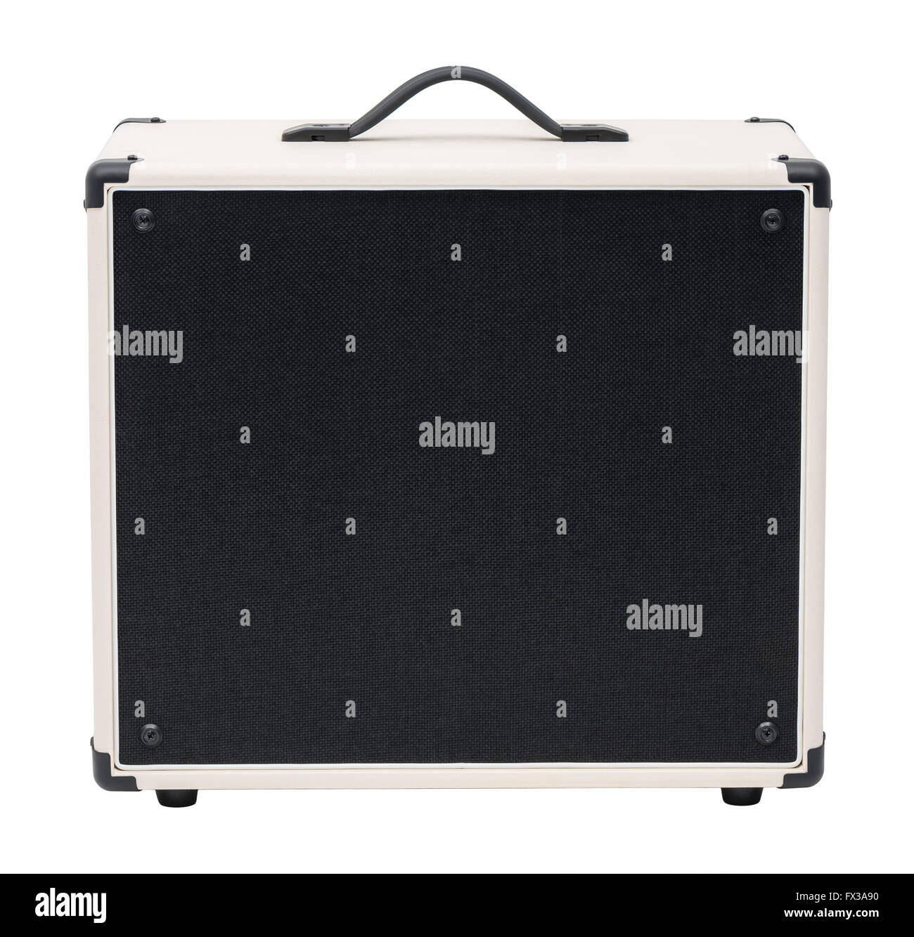Black and White Guitar Amplifier Front View. Isolated on White ...