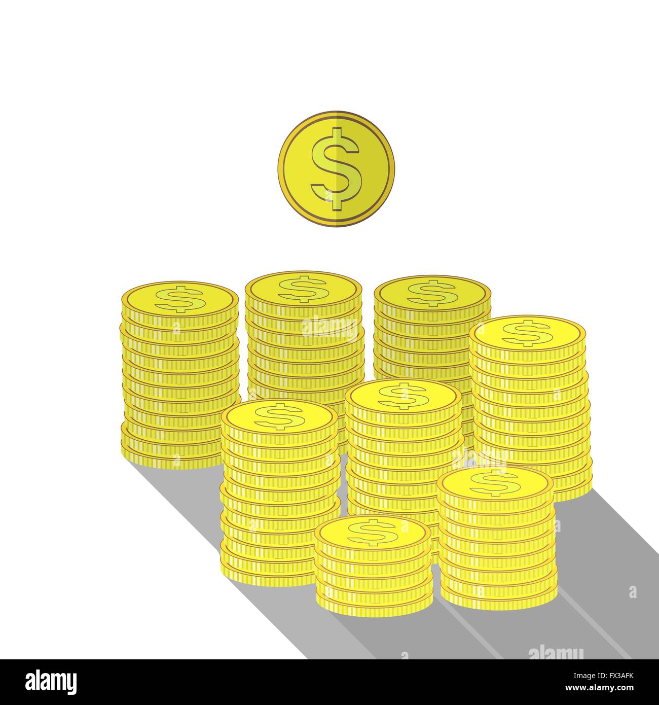 Growing stack gold coins Stock Vector Images - Alamy