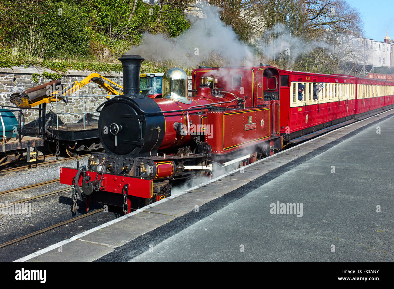 Steam loco Hutchinson ready to take train to Port Erin from Douglas ...