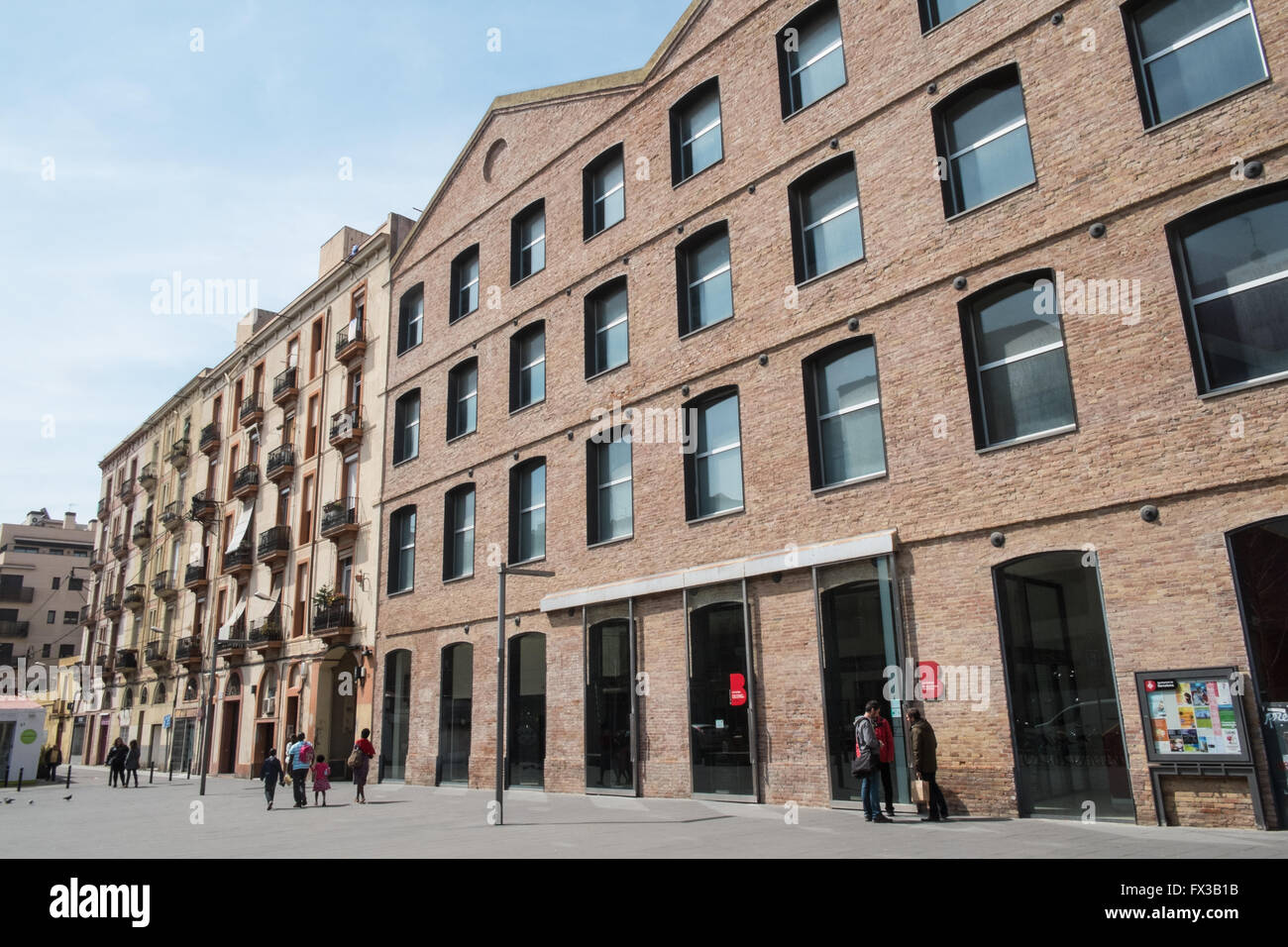 Industrial heritage old building now used as a Library in Poblenou ...