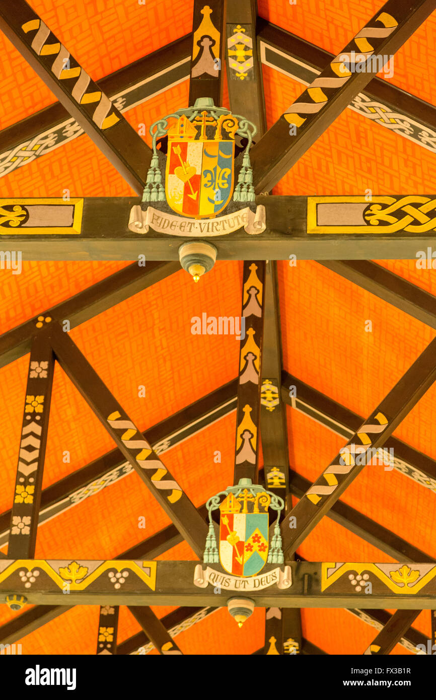 St. Augustine, Florida, USA. Coats of Arms and Decorations on Rafters ...