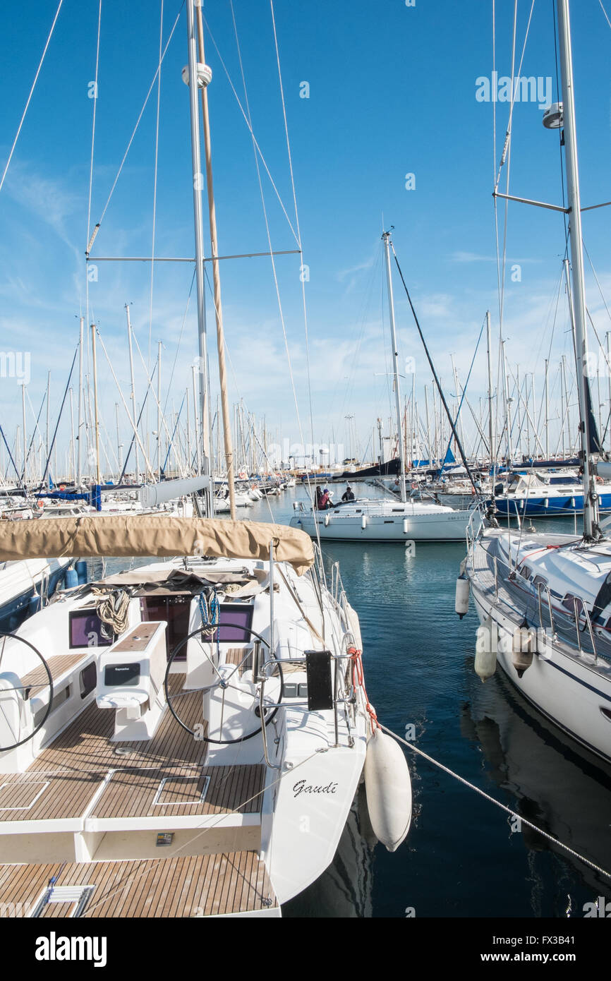 At Port Olimpic Marina, Olympic Port,Barcelona,Catalonia,Spain,Europe ...