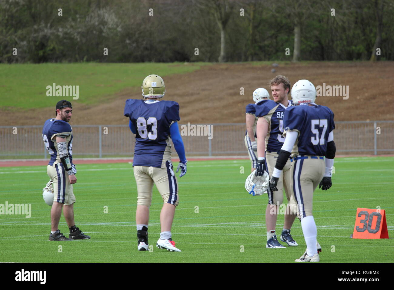 American Football, Oxford Saints versus Cornish Sharks Stock Photo - Alamy