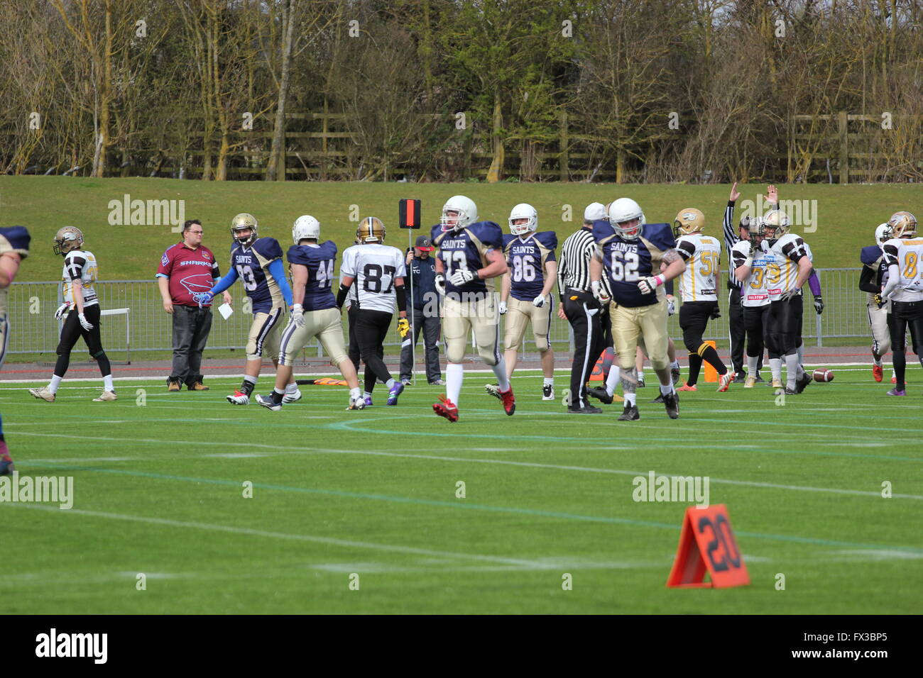 American Football, Oxford Saints versus Cornish Sharks Stock Photo - Alamy